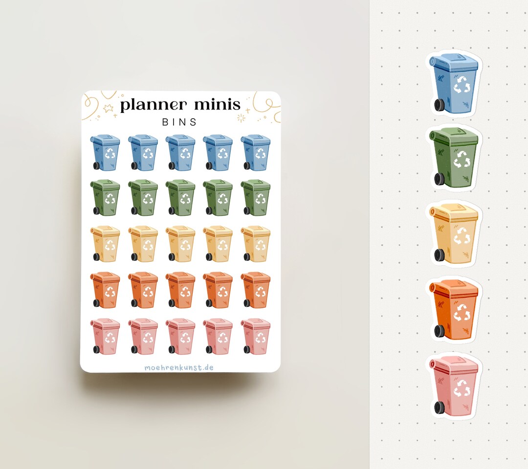 Planner Minis Bins Stickers Planner Stickers Scrapbook - Etsy