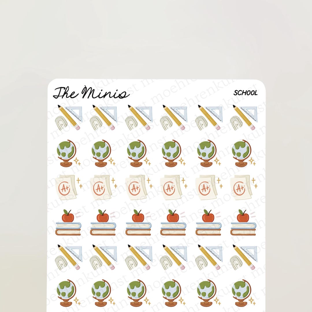 The Minis - School | Journal, Calendar, Planner Stickers, Scrapbook ...