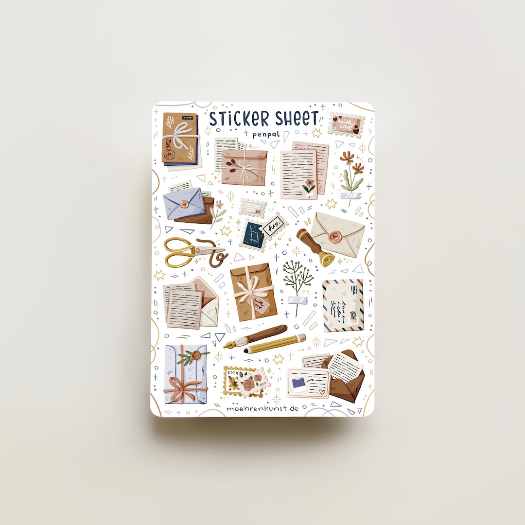 Sticker Sheet - Penpal | Journal Stickers, Calendar, Planner Stickers