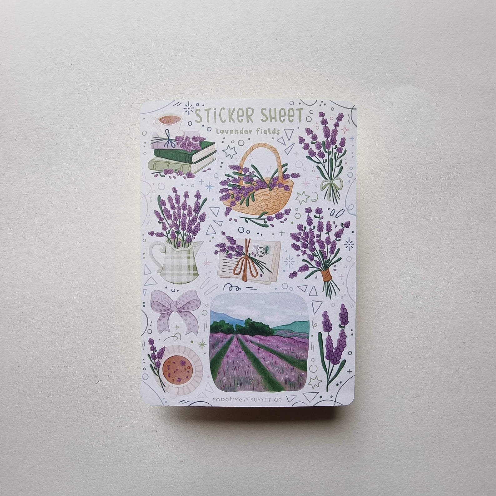 Sticker Sheet - Lavender Fields | Journal Stickers, Calendar, Planner ...