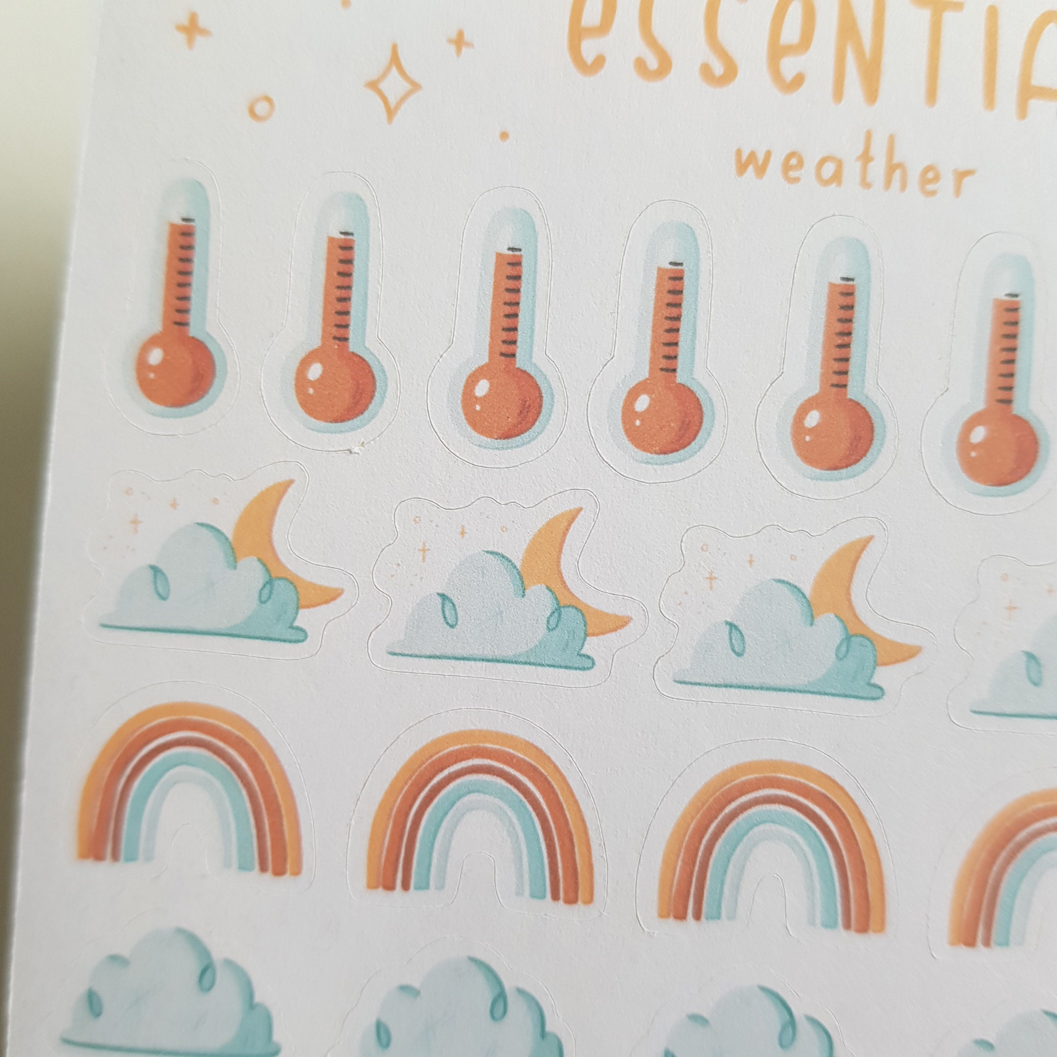 Essentials Weather Stickers Sunny Stickers Planner - Etsy