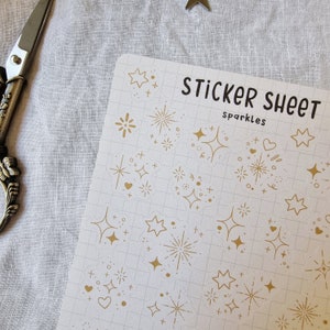 Sticker Sheet - Sparkles Gold | Journal Stickers, Calendar, Planner ...