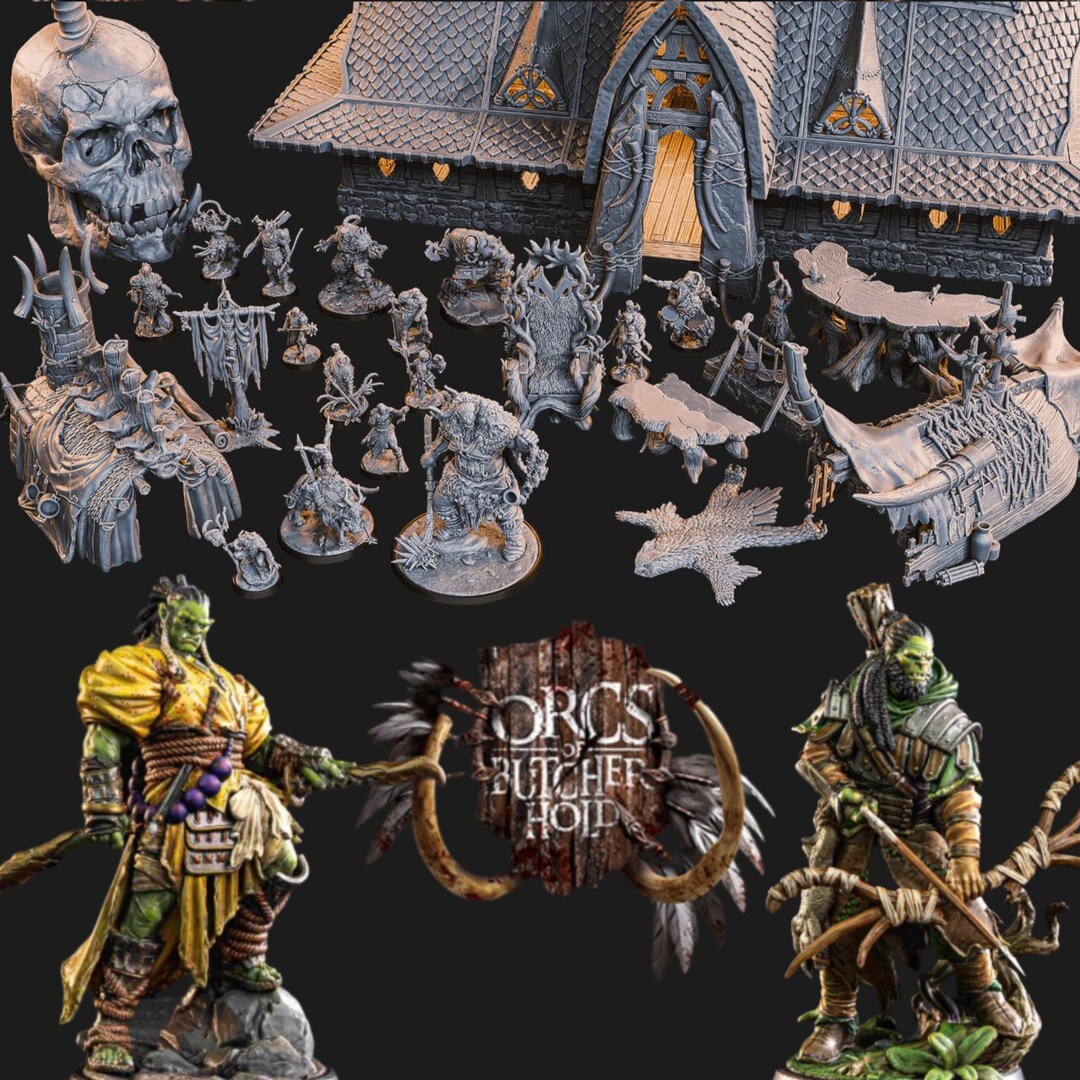 Fantasy Miniatures STL Orcs of Butcherhold Dnd Miniatures STL 3D ...