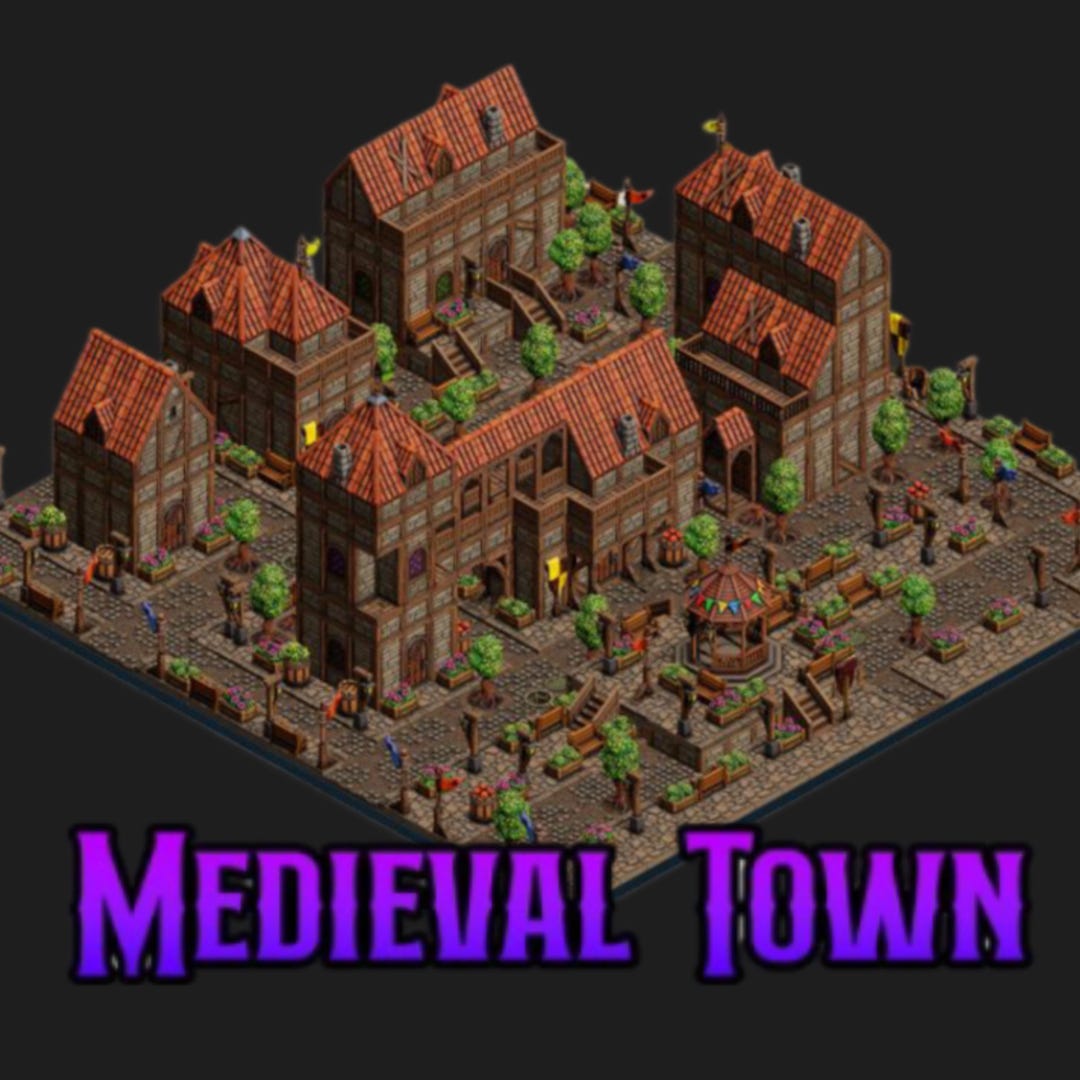Modular Medieval Town Terrain Dnd Terrain STL 3D Printable Modular ...