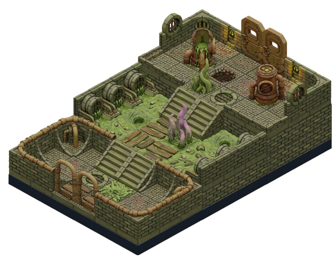 Modular Sewer Terrain Dnd Terrain STL 3D Printable Modular Terrain RPG ...