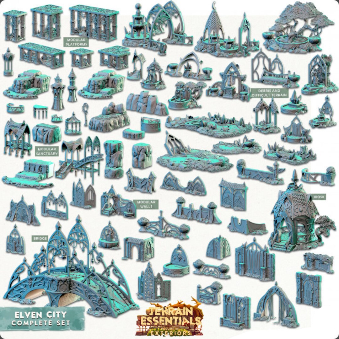 Modular Elven City Terrain Dnd Terrain STL 3D Printable Modular Terrain ...