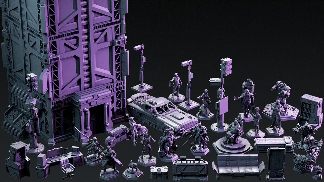 Warhammer Miniatures STL Neon Street 3K Warhammer 40k Proxies Age of ...