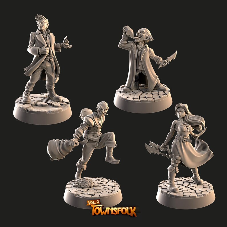 Dnd Miniatures Townsfolk Dnd Miniatures STL Dnd 3D Printable Models ...