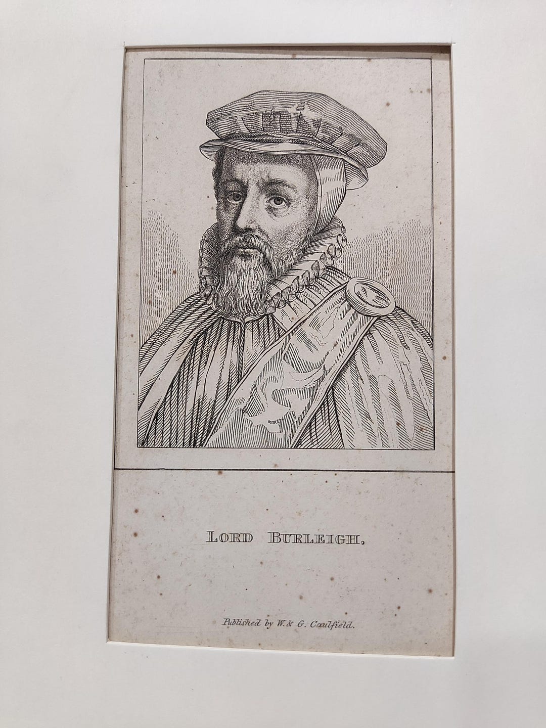 Antique Engraving of William Cecil, 1st Baron Lord Burghley (13 ...