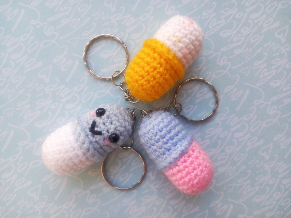 Chill Pill Keychains Amigurumi Pills Crochet Medical Plush - Etsy