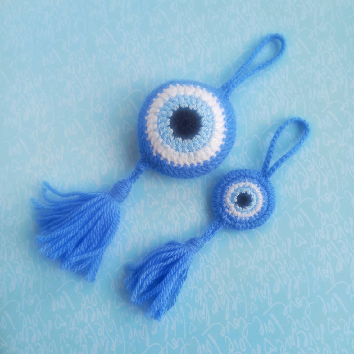 Crochet Evil Eye Evil Eye Wall Hanging Evil Eye Charm Home - Etsy