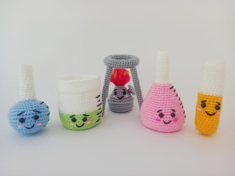 Bunsen Burner Crochet Chemistry Set Handmade Crochet Gift | Etsy