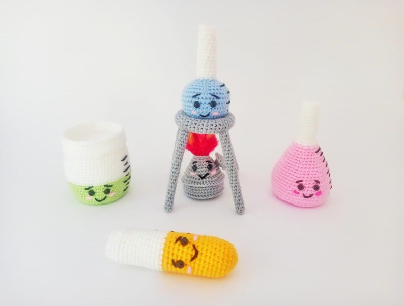 Bunsen Burner Crochet Chemistry Set Handmade Crochet Gift | Etsy