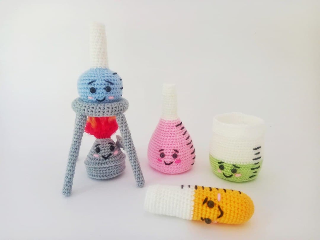Bunsen Burner Crochet Chemistry Set Handmade Crochet Gift Plush Toys ...