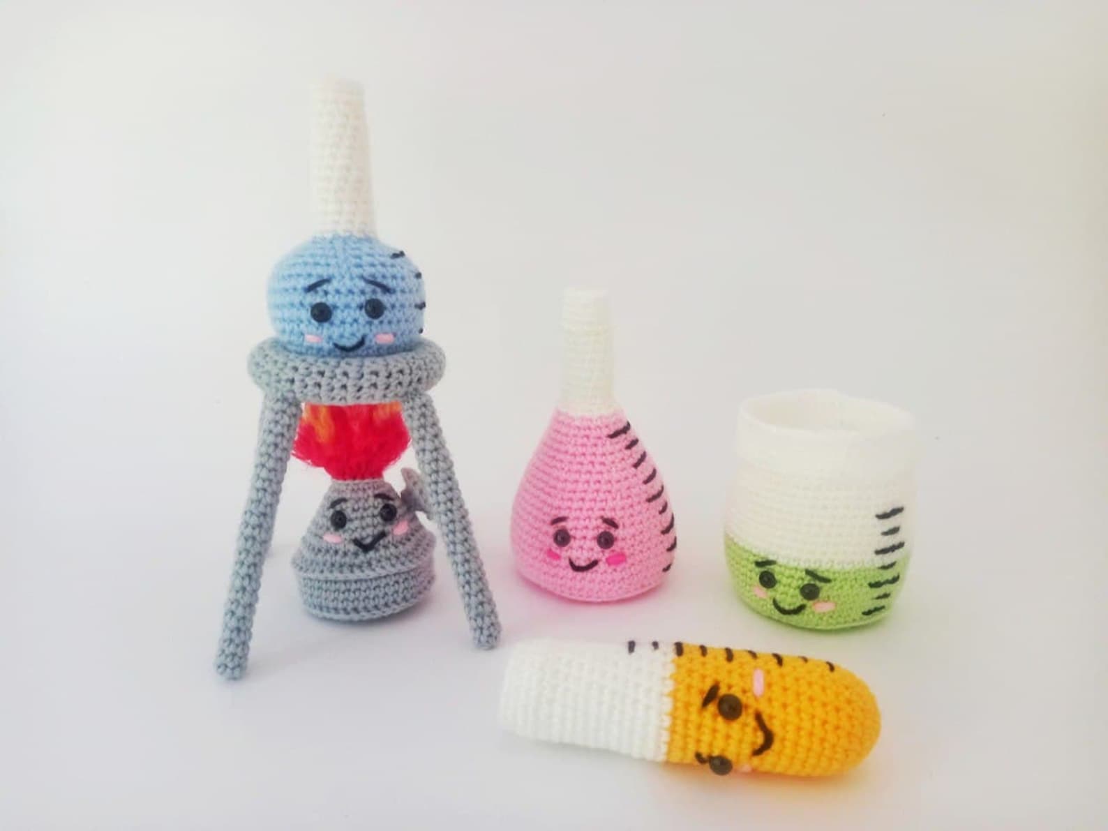 Bunsen Burner Crochet Chemistry Set Handmade Crochet Gift | Etsy