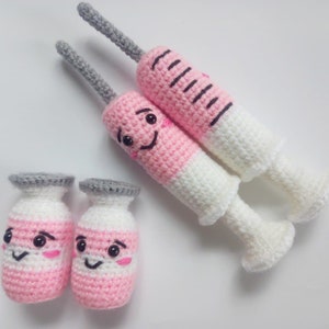 Crochet Vaccine Toy Crochet Vaccine Plushy Vaccine Plush Syringe Plush ...