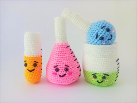 Chemistry Set Handmade Crochet. Gift Plush Toys. Science | Etsy