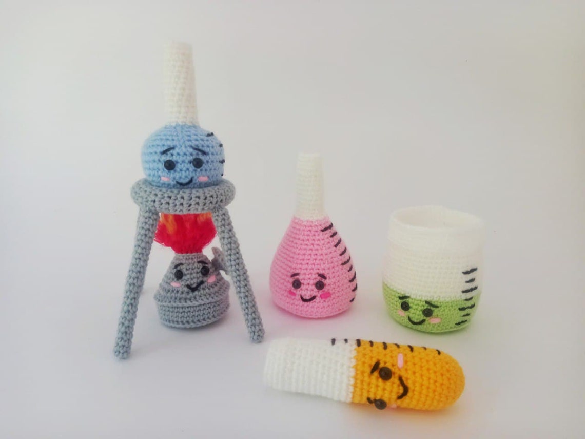 Bunsen Burner Crochet Chemistry Set Handmade Crochet Gift | Etsy