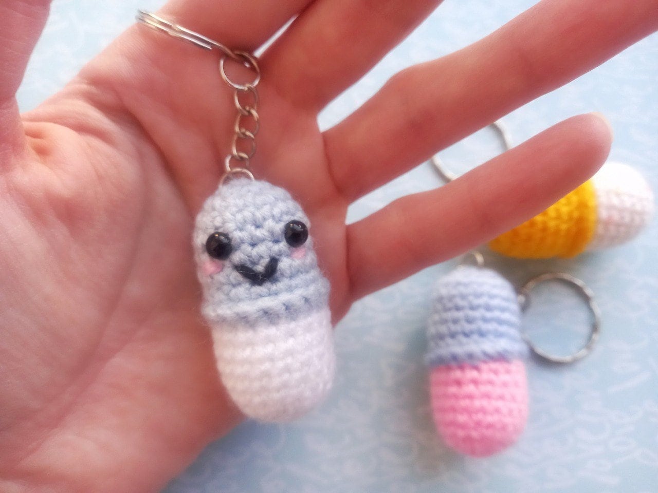 Chill Pill Keychains Amigurumi Pills Crochet Medical Plush Crochet Pill ...