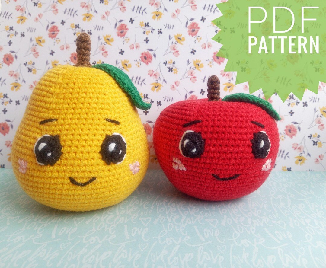 Crochet Fruit Crochet Pear Pattern Crochet Apple Pattern PDF Pattern ...