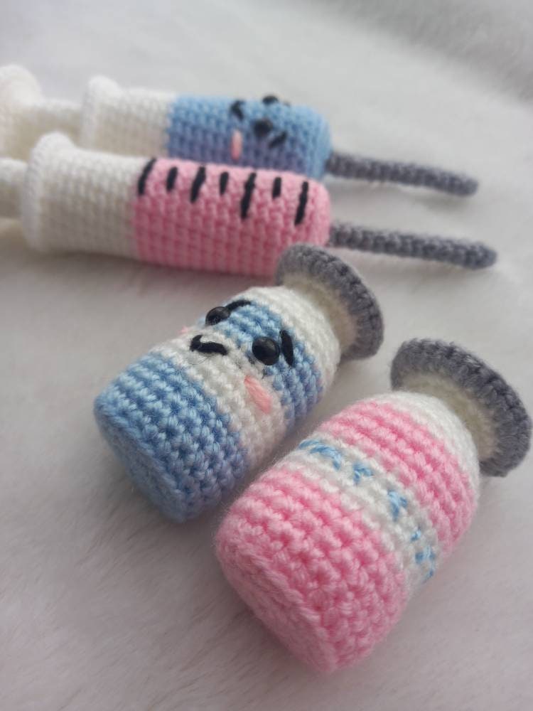 Crochet Vaccine Toy Crochet Vaccine Plushy Vaccine Plush Syringe Plush ...