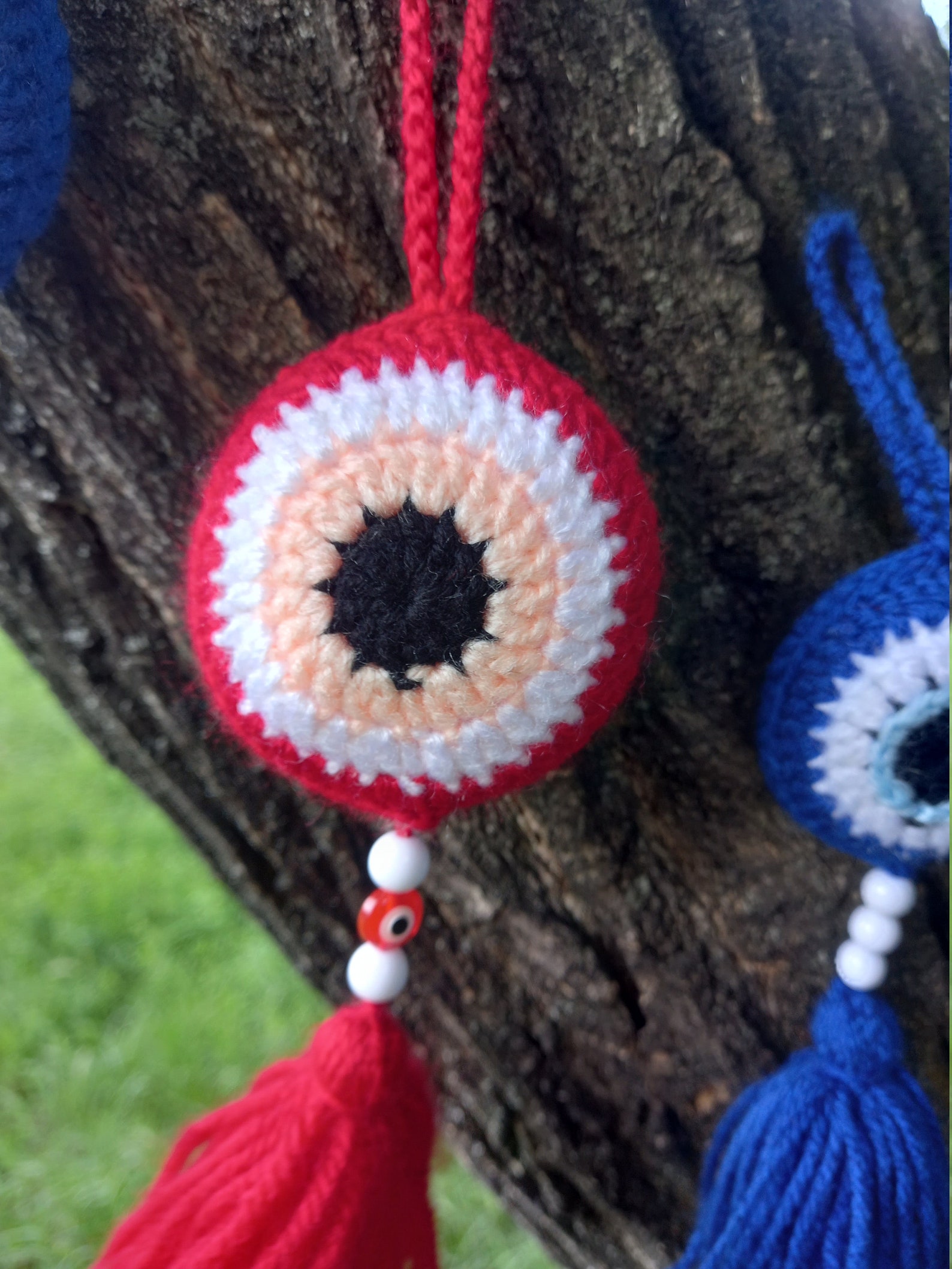 Crochet Evil Eye Evil Eye Wall Hanging Evil Eye Charm Home | Etsy