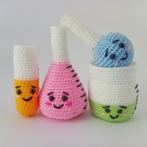 Chemistry Set Handmade Crochet. Gift Plush Toys. Science Educational ...