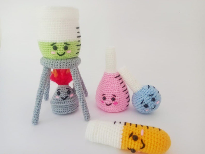 Bunsen Burner Crochet Chemistry Set Handmade Crochet Gift | Etsy