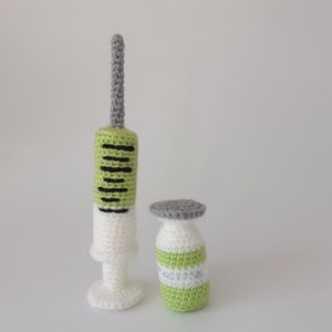 Crochet Vaccine Toy Crochet Vaccine Plushy Vaccine Plush Syringe Plush ...
