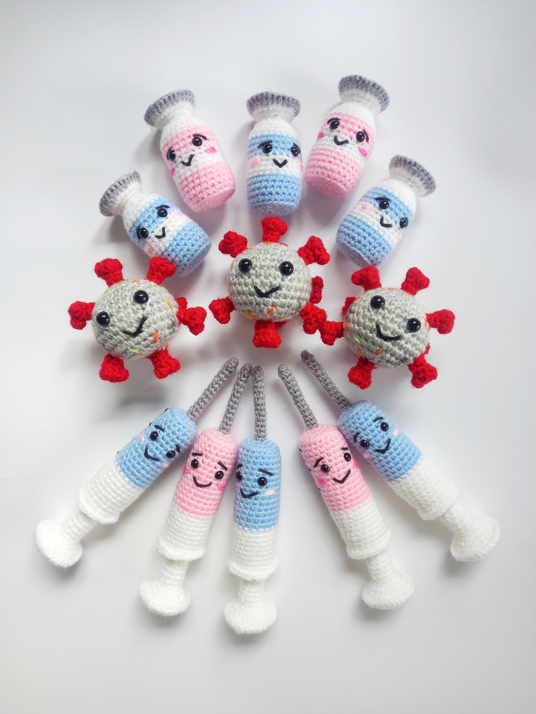 Crochet microbe Toy microbe Crochet bacteria Сrochet virus | Etsy