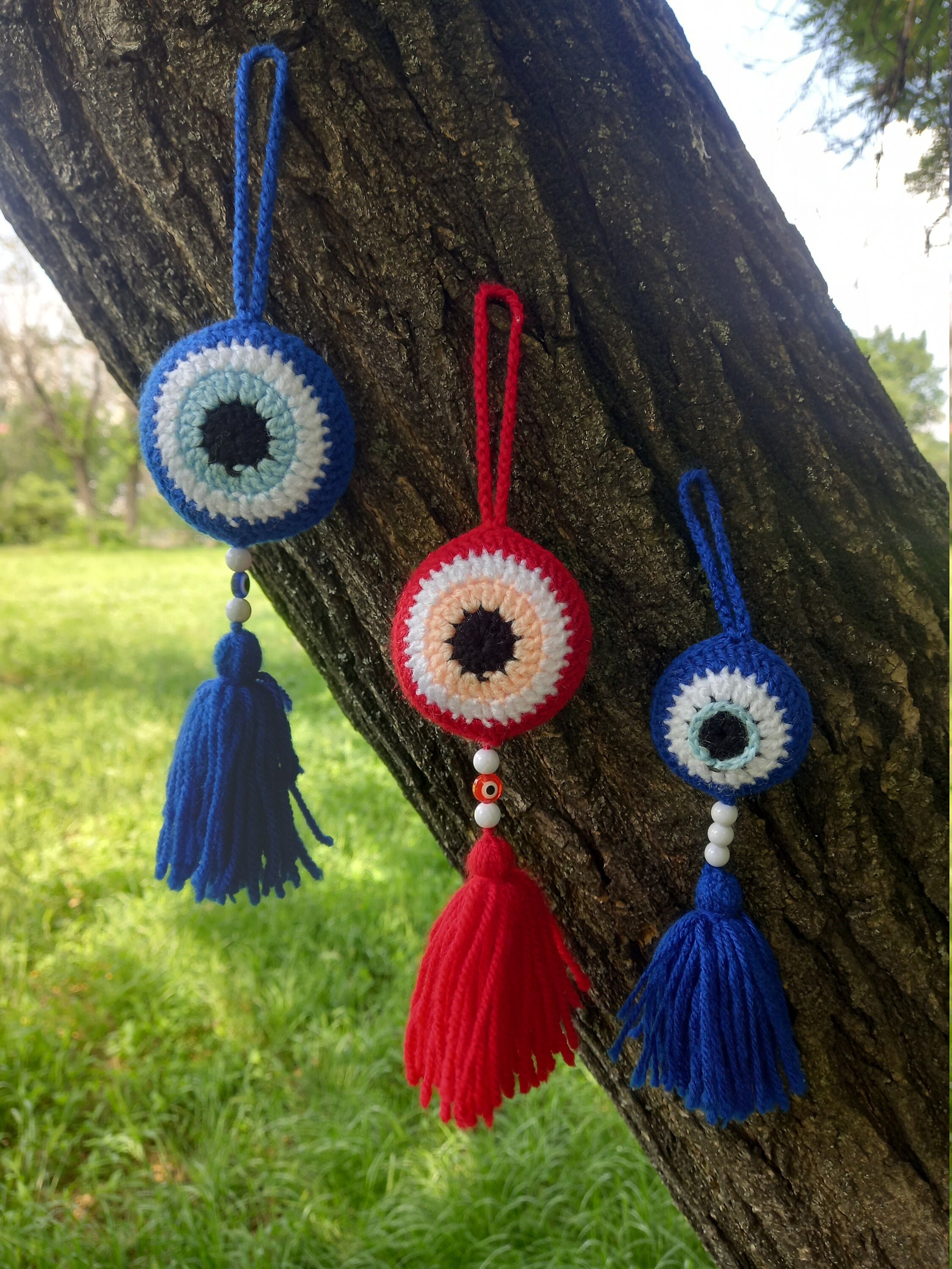 Crochet Evil Eye Evil Eye Wall Hanging Evil Eye Charm Home | Etsy