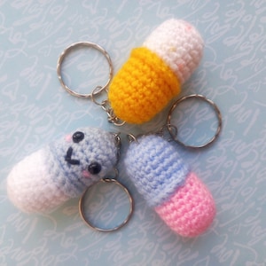 Chill Pill Keychains Amigurumi Pills Crochet Medical Plush Crochet Pill ...