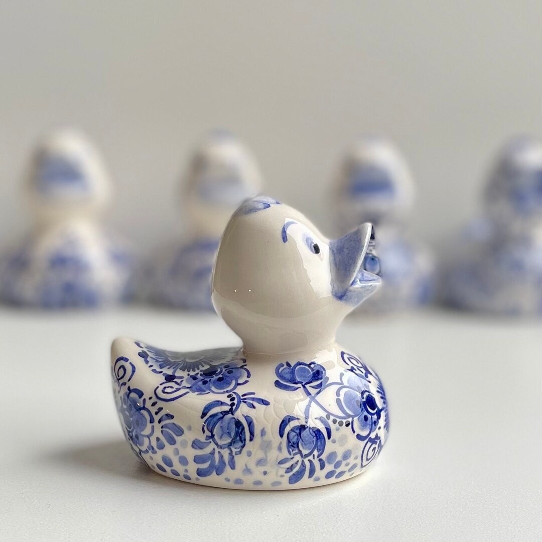 Hand Painted Delft Blue Bath Duck - Etsy