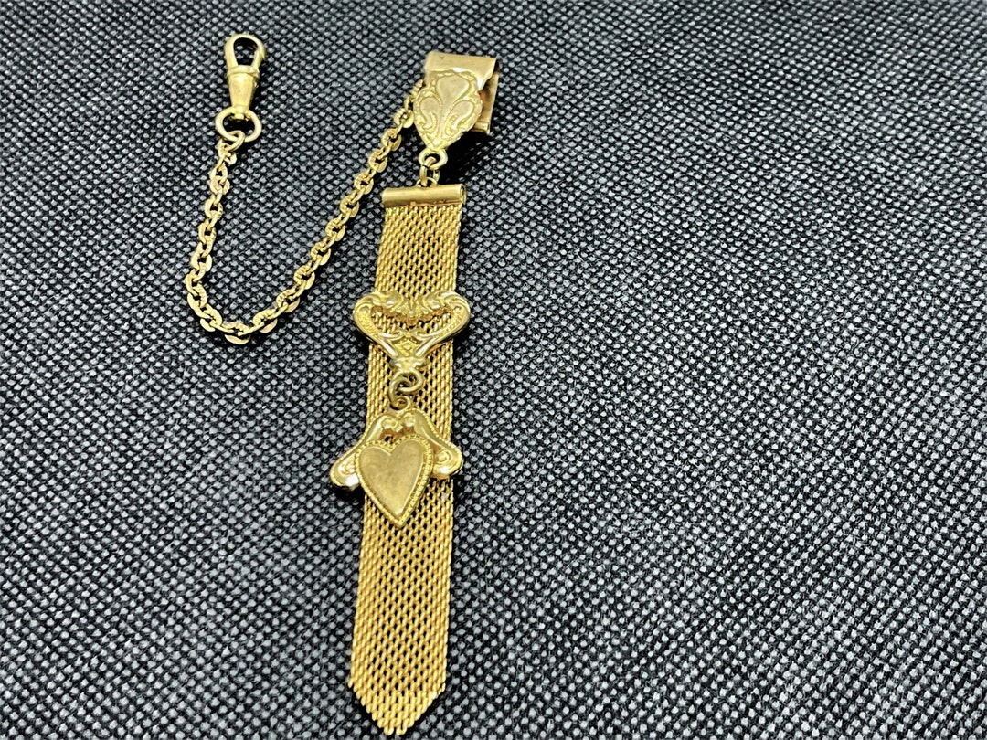 Vintage Mesh Ribbon Pocket Watch Chain With Matching Filigree Fob - Etsy