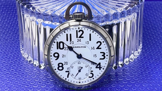 1952 Hamilton 992B Railroad Pocket Watch 16s 21j 24Hr… - Gem