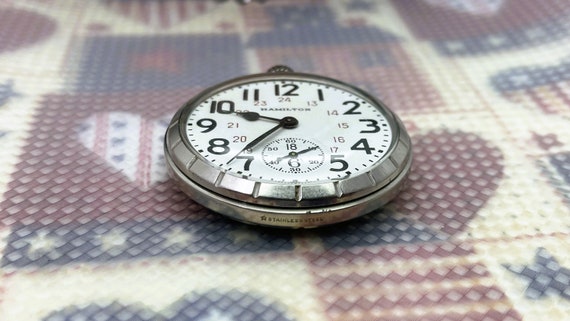 RARE Hamilton 992B Railroad Pocket Watch 21J 16S 24Hr… - Gem