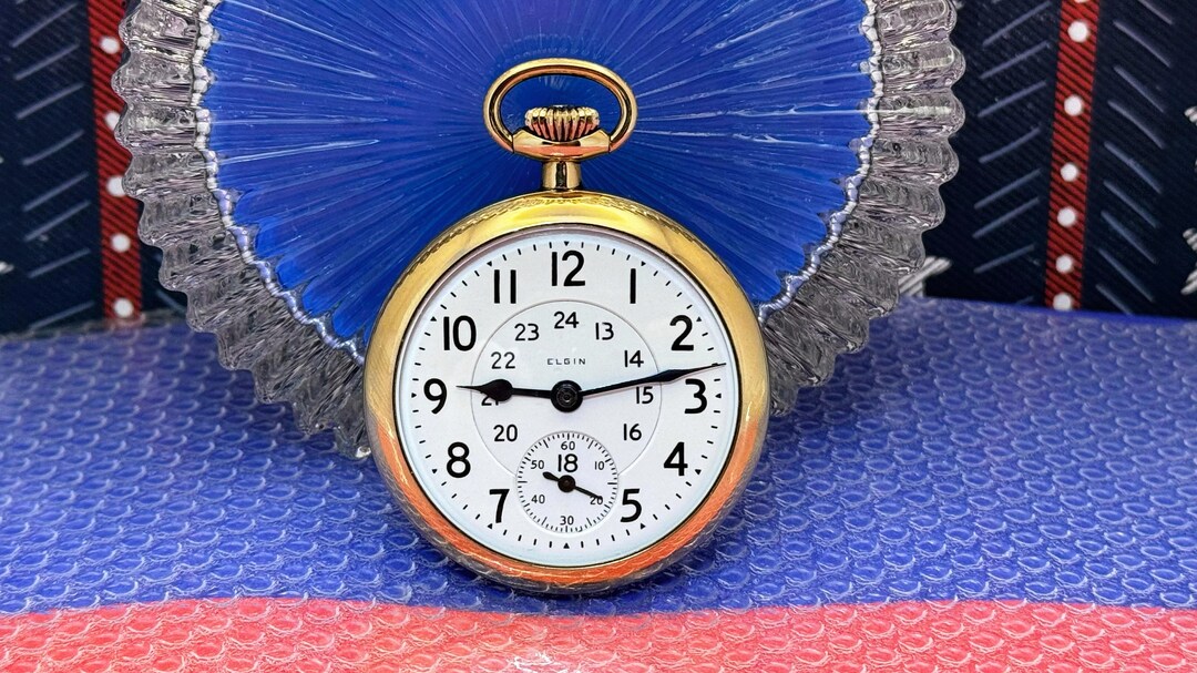 Elgin Father Time Pocket Watch Grade 454 21 Jewel 16 Size 24-hr ...