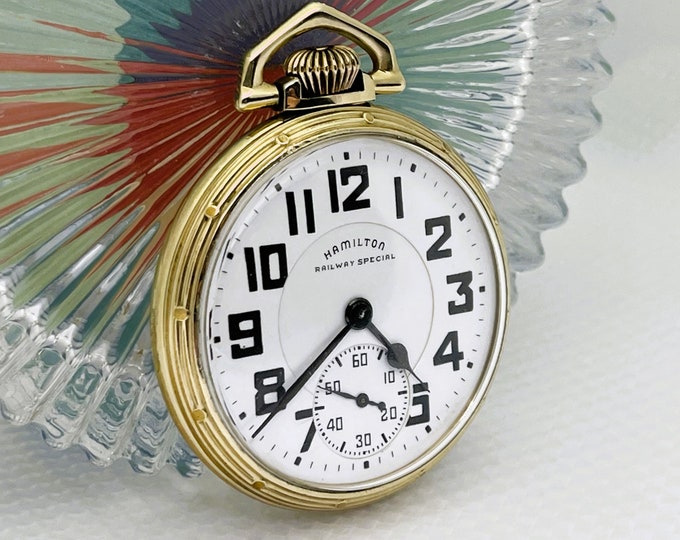 1943 Hamilton Railroad Special Pocket Watch 992B Type 21 Jeweled ...