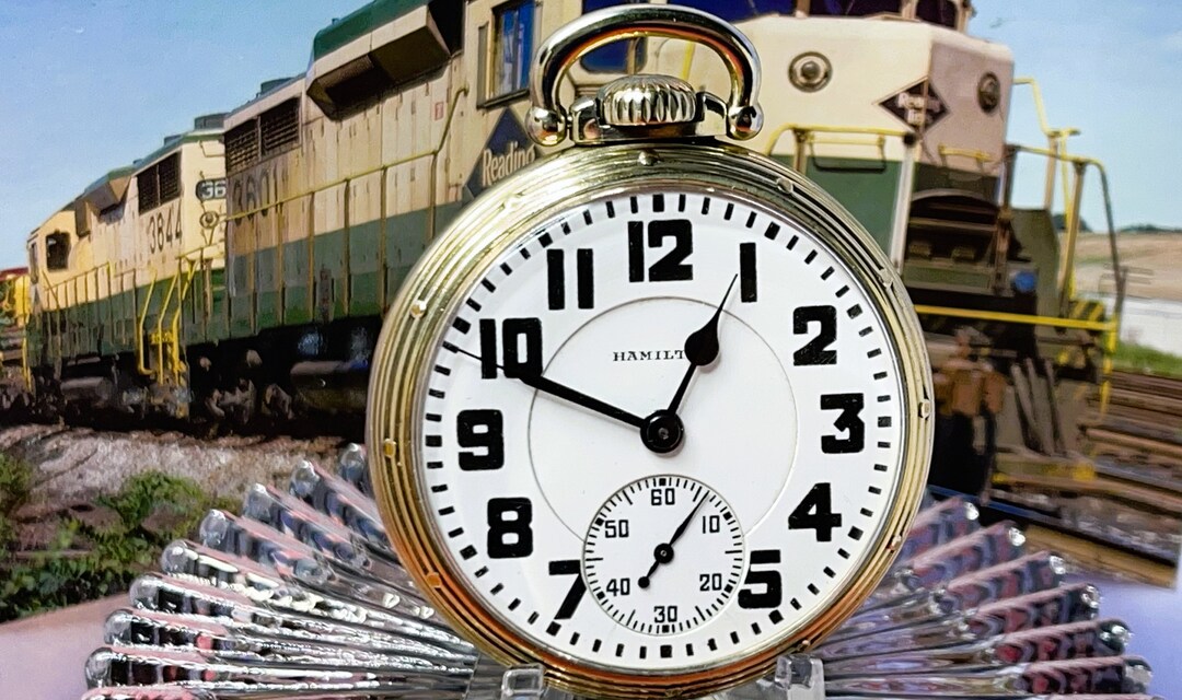 1950 Hamilton 992B Railroad Pocket Watch 16S 21J Boxcar Dial Model A ...