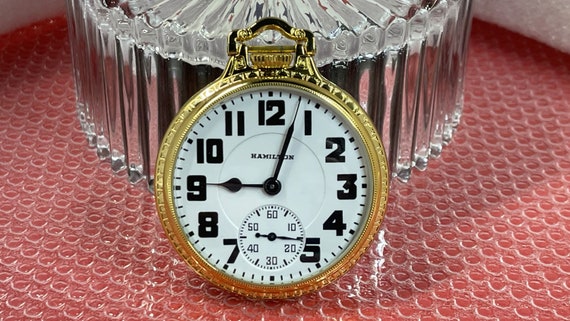 Hamilton 992B High Grade Railroad Pocket Watch 21 Jew… - Gem