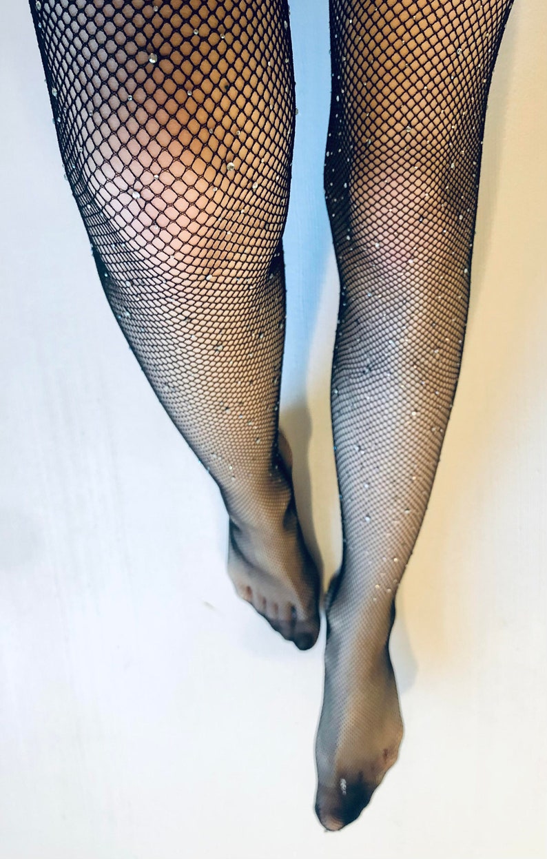 Women Tights With Crystals Rhinestone Fishnet Pantyhose - Etsy
