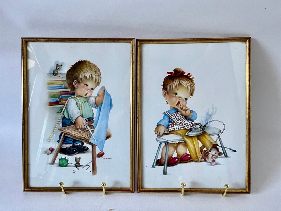 Frames X2 Vintage 1960 Kitsch Decoration for Children's Room - Etsy