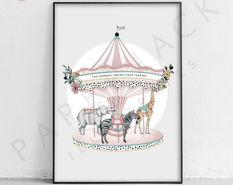 Merry Go Round Art | Etsy