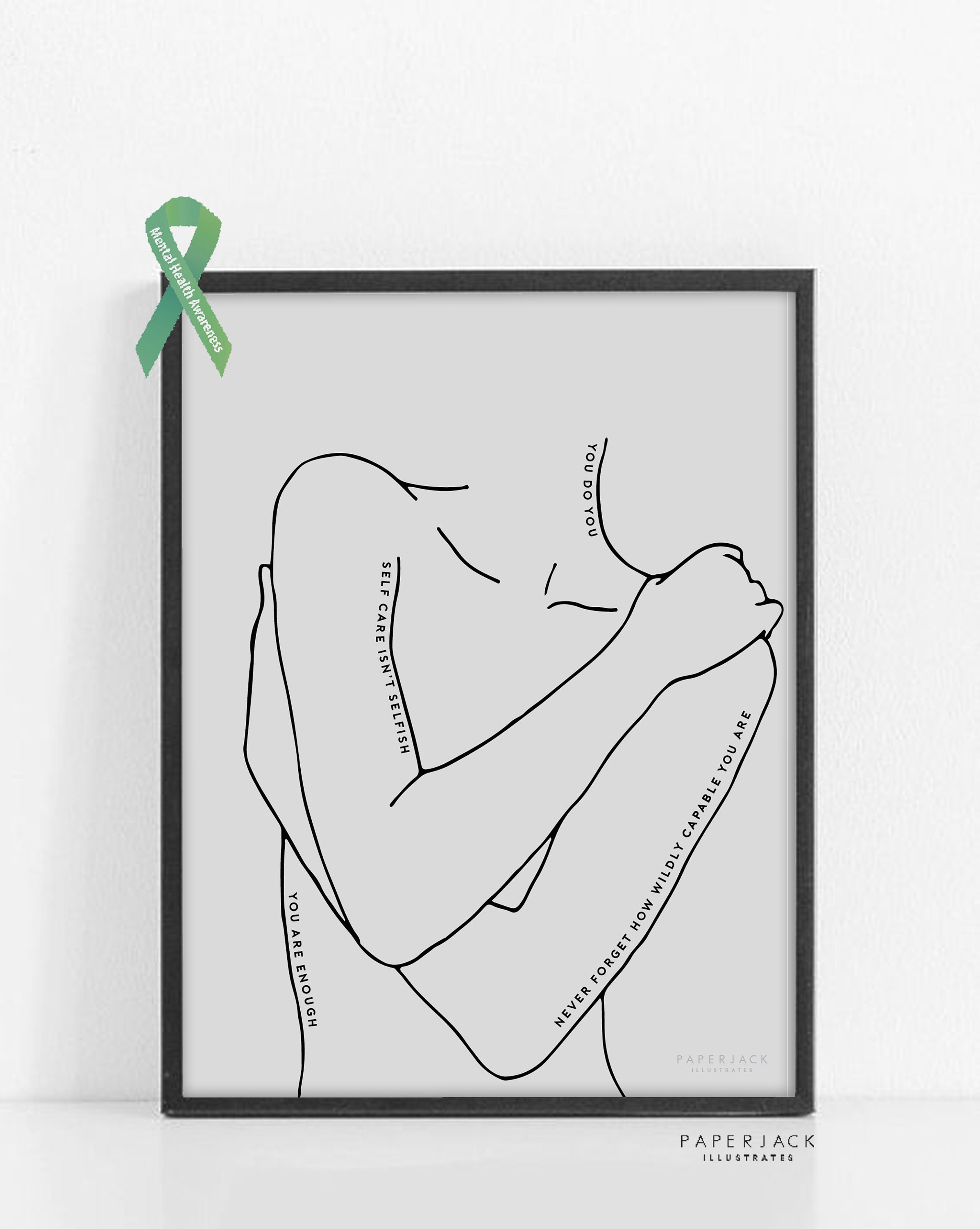 Mental Health Digital Download Print Love Yourself Wall Art Positivity