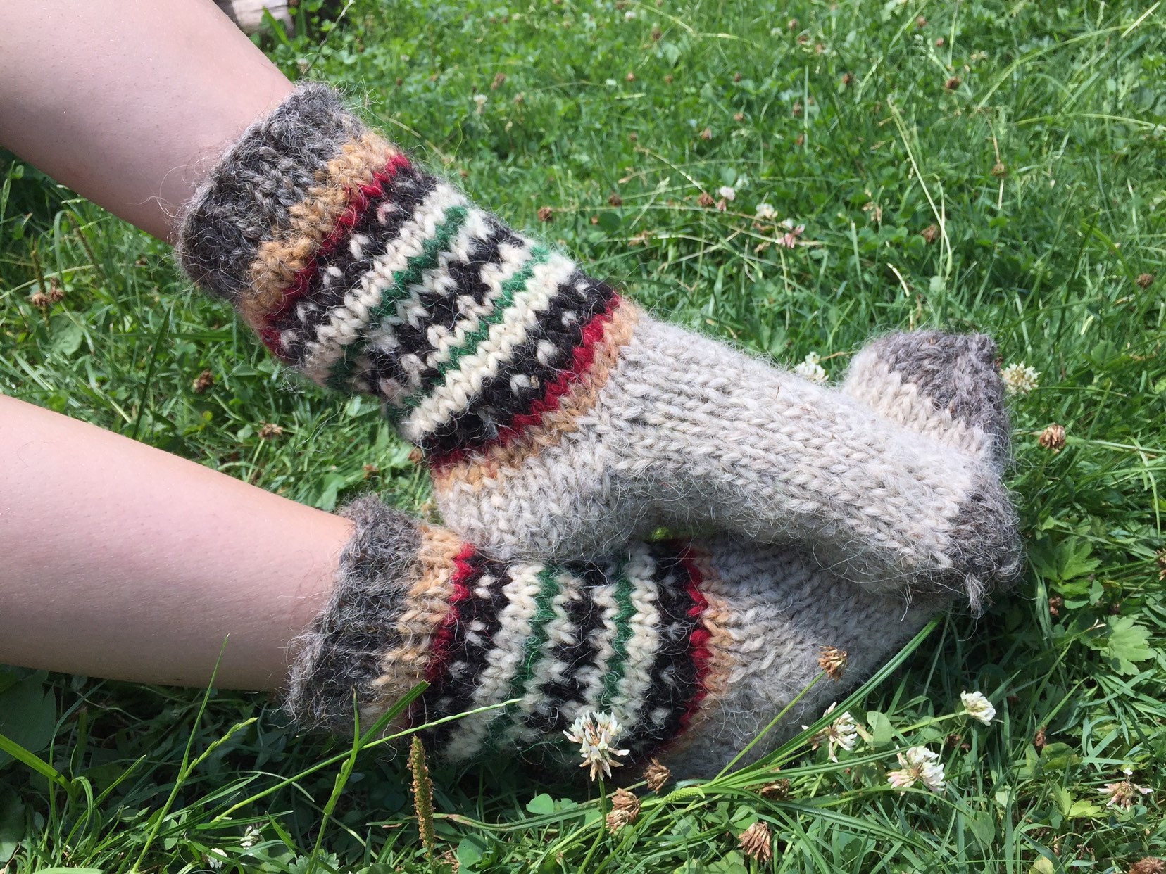Organic Knitted Pure Sheep Wool Socks/gray Unisex Socks/winter | Etsy