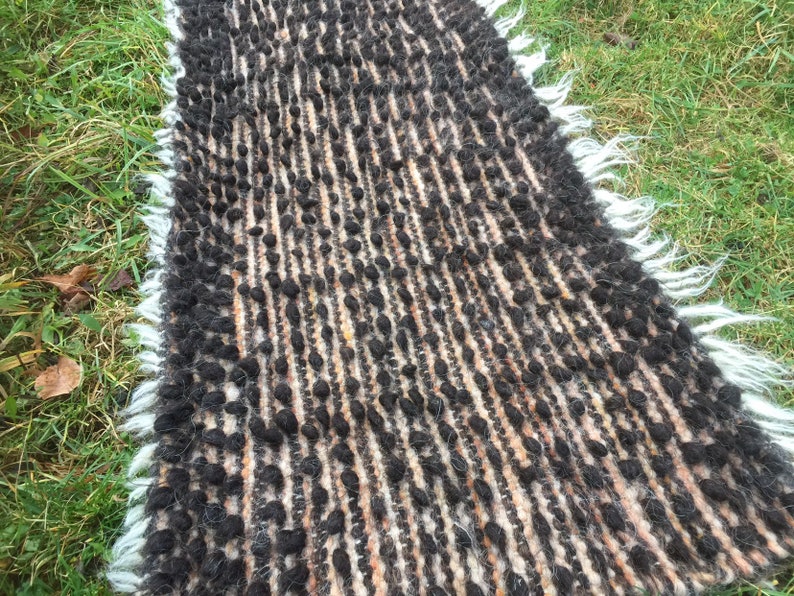 Black Woven Room Rug/floor Eco Decor/organic Wool Rug/yoga | Etsy