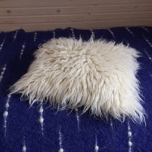 White Wool Cover Pillow/natural Eco Wool Pillowcase /fluffy Cover ...