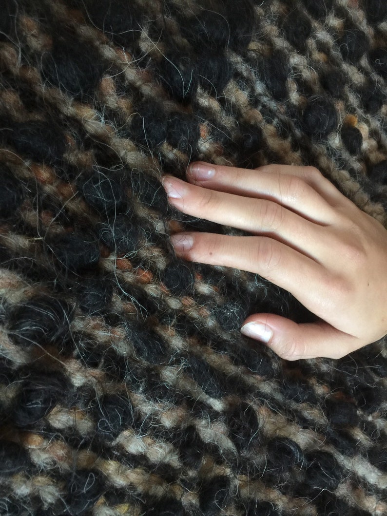 Black Woven Room Rug/floor Eco Decor/organic Wool Rug/yoga | Etsy