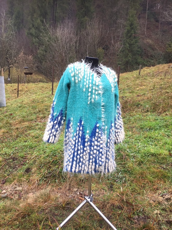 Abrigo natural turquesa / abrigo de lana ecológica / abrigo | Etsy