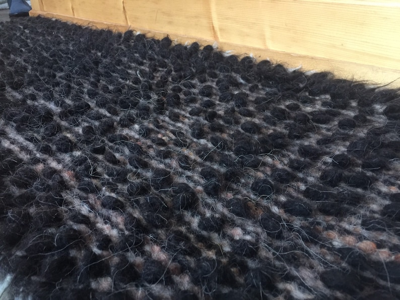 Black Woven Room Rug/floor Eco Decor/organic Wool Rug/yoga - Etsy